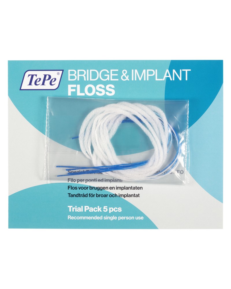 Купити Bridge and Implant Floss Sample, 5pcs, TePe в Україні - White ...